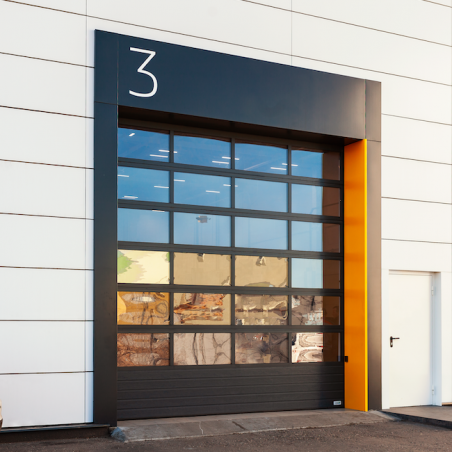 Porte sectionnelle industrielle Double vitrage ALUTECH, Panneaux 45 mm ...