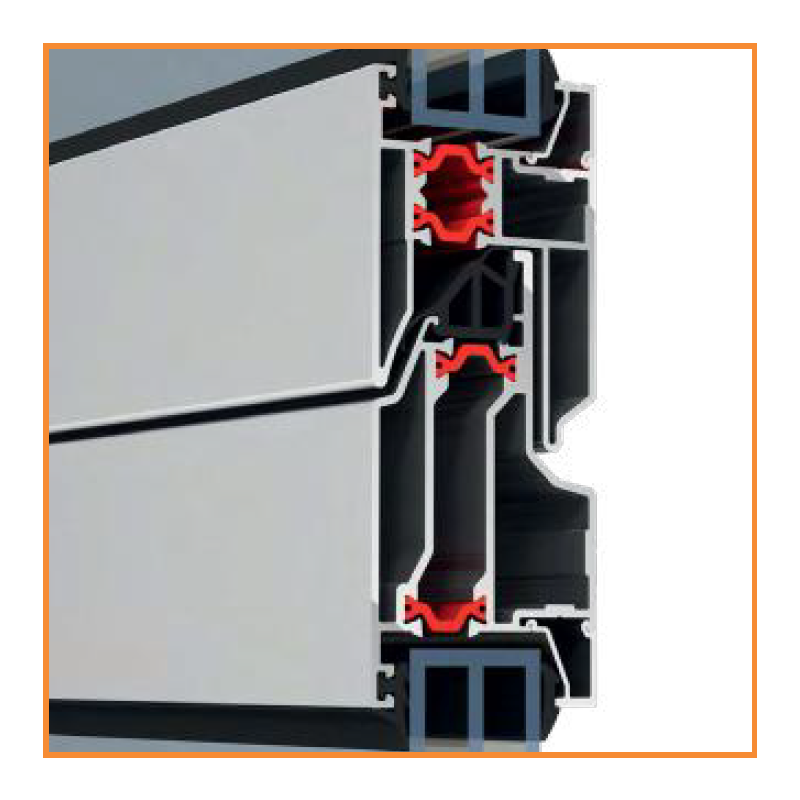 Porte de garage sectionnelle Triple vitrage plexiglass, Rupture de pont ...