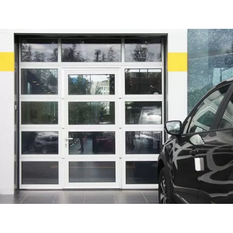 Porte de garage sectionnelle double vitrage avec portillon, Vitrage ...