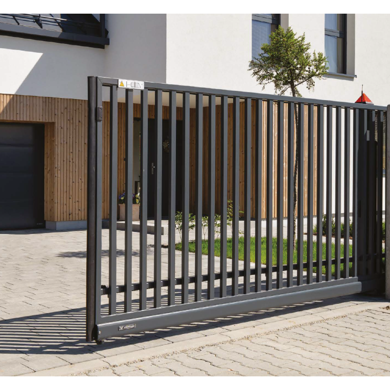 Portail coulissant industrielle autoportant en aluminium - Sur mesure
