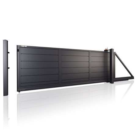 Portail coulissant industrielle autoportant en aluminium - Sur mesure