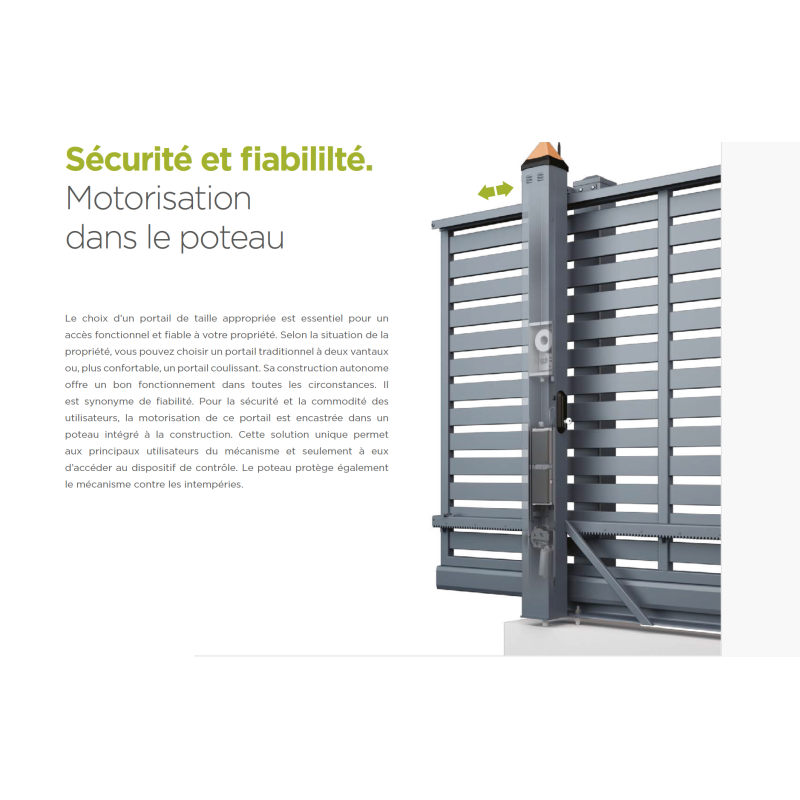 Portail coulissant industrielle autoportant en aluminium - Sur mesure